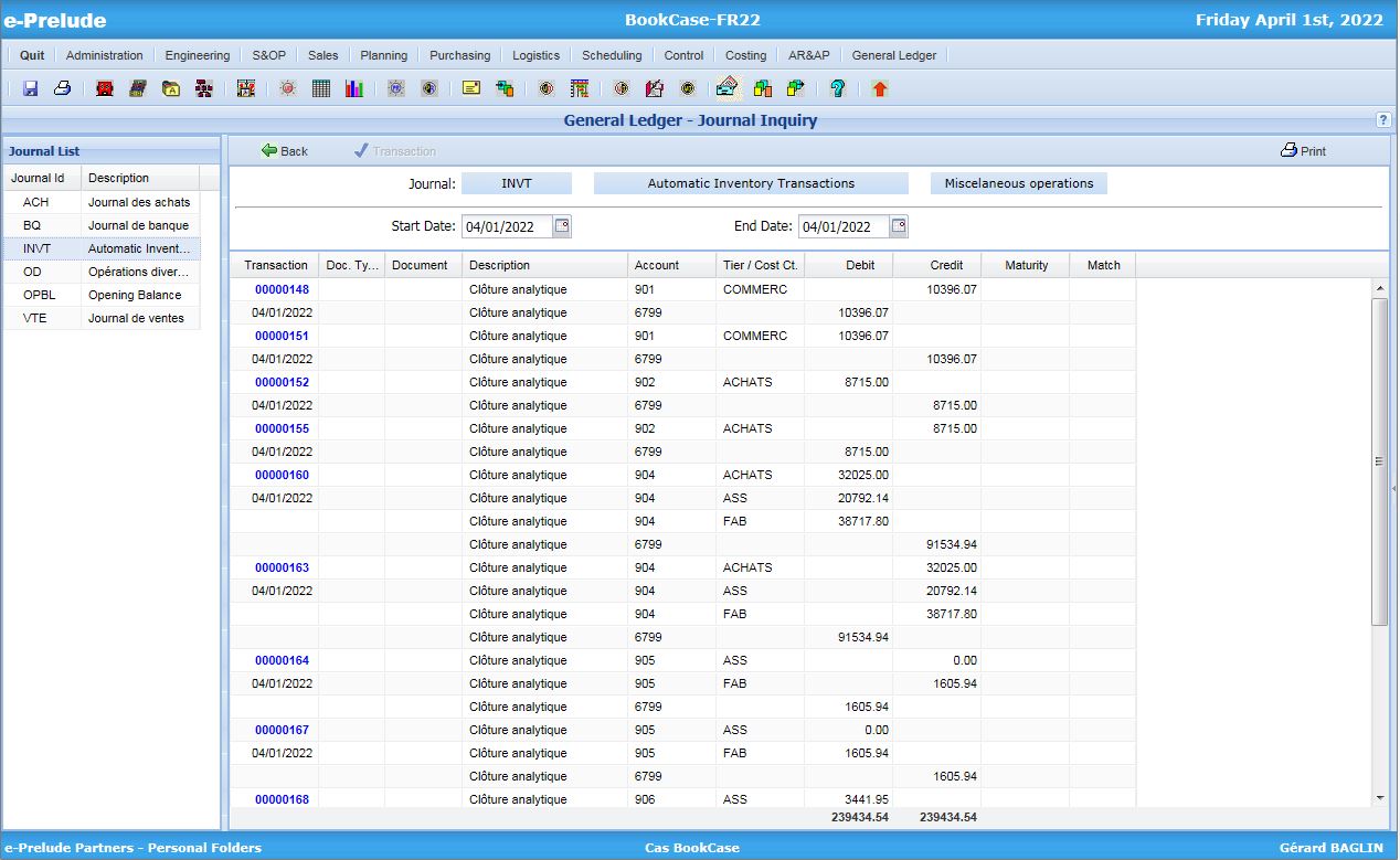 e-Prelude includes the financial functions of an ERP
